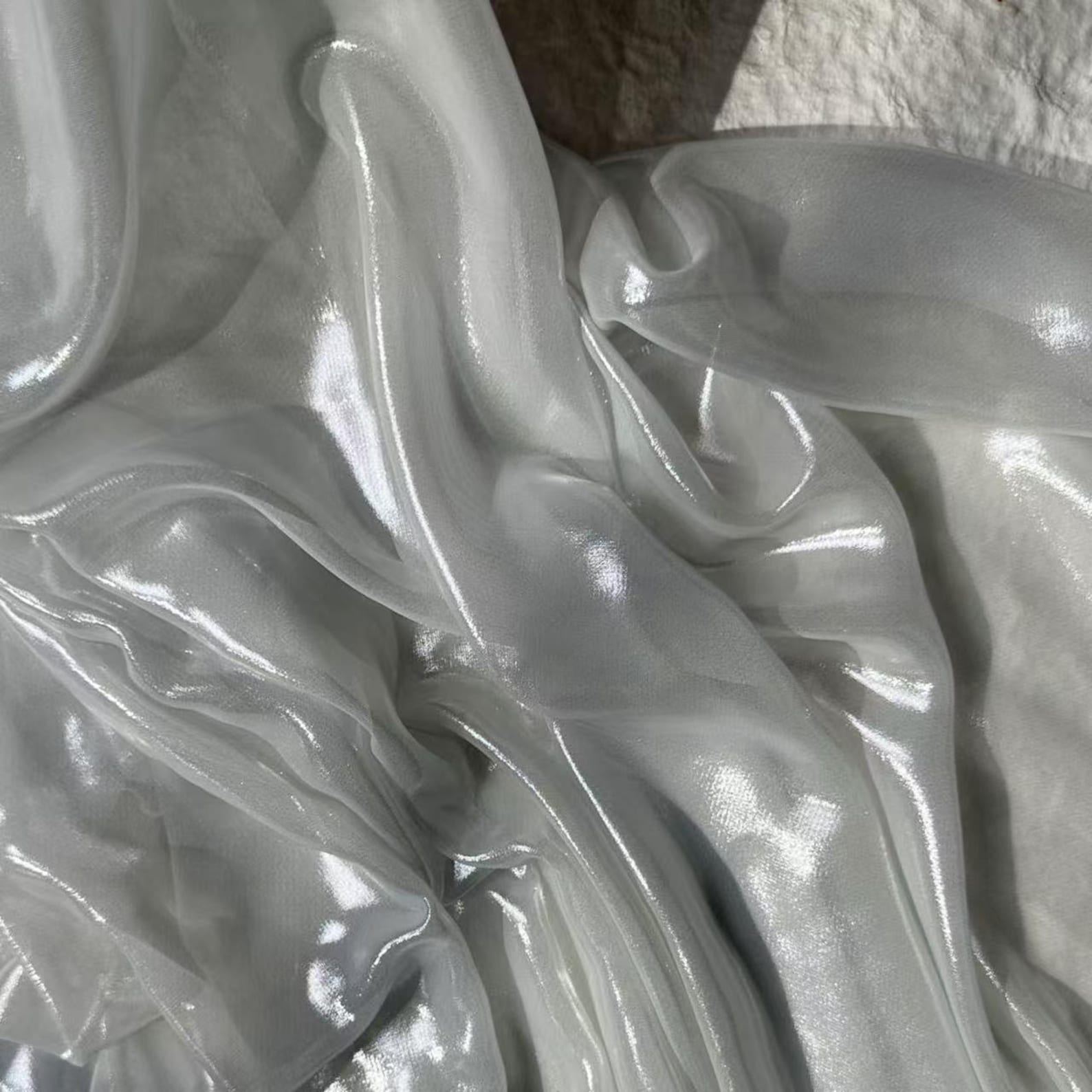Pearl Luster Chiffon Fabric, Heavy Drape Evening Gown Material, Luxury ...