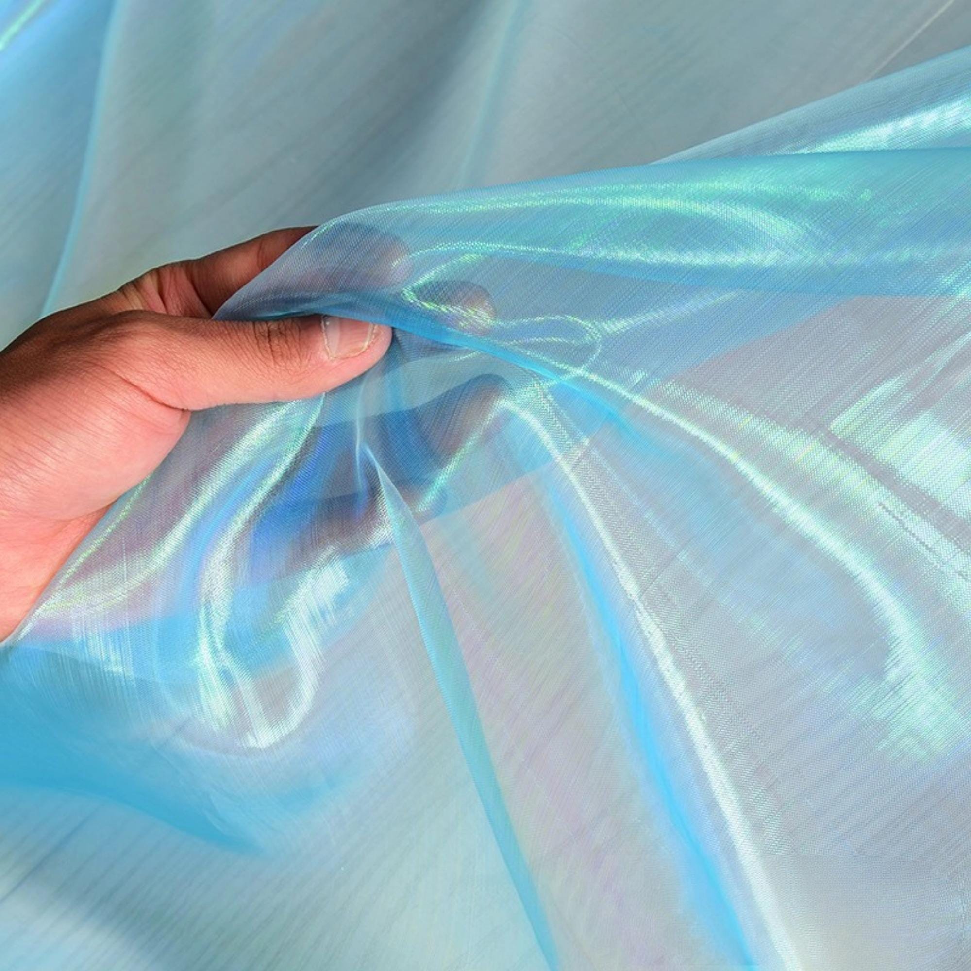 Rainbow Organza Fabric - Holographic Gradient Waterlight Sheer for ...