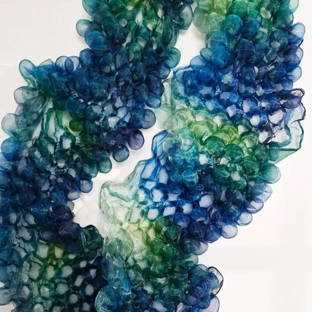 3D Bubble Trim - Deep Sea Iridescent Designer Fabric for Couture ...