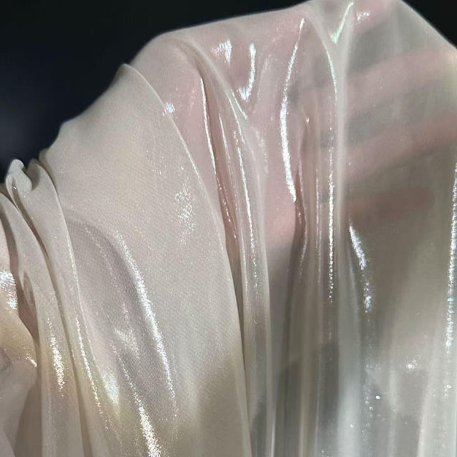 Pearl Luster Chiffon Fabric, Heavy Drape Evening Gown Material, Luxury ...