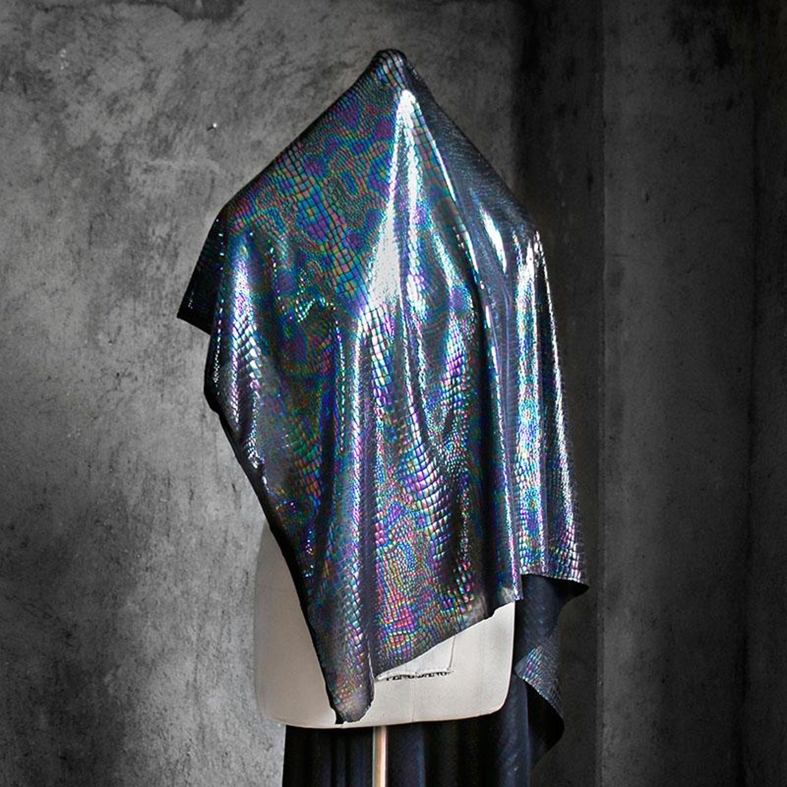Cyborg Alligator Holographic Fabric - Stretch Iridescent Techwear for ...