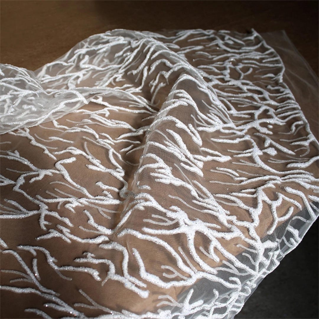 Tul con textura 3D Galaxy: tejido de malla brillante para vestidos de ...