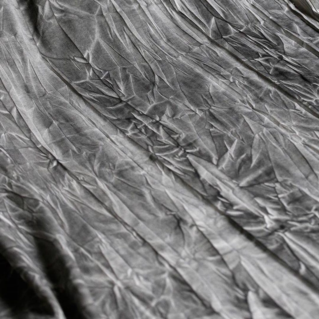 Iron Grey Crinkle Cotton - Shibori-inspired Shirting Fabric for ...