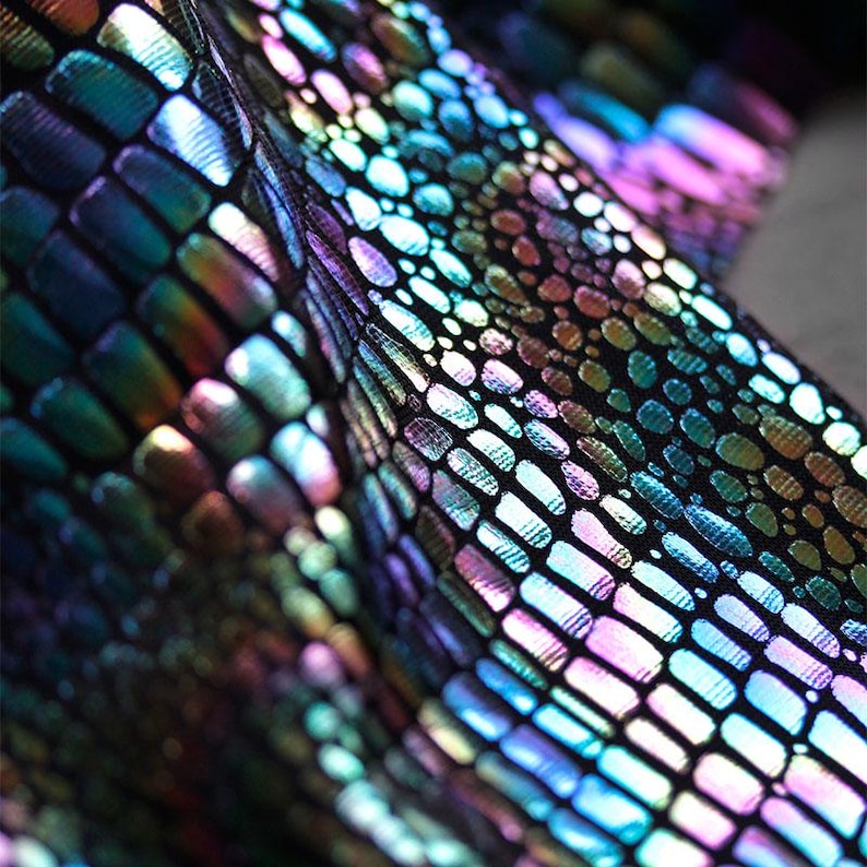 Cyborg Alligator Holographic Fabric - Stretch Iridescent Techwear for ...