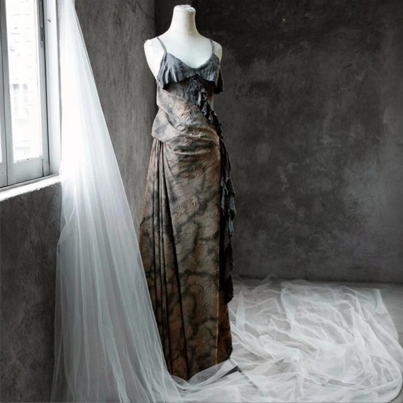 Bark Texture Burnout Knit, Distressed Dye Fabric, Steampunk Design ...