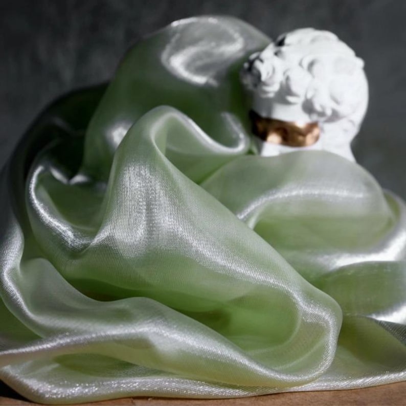 Liquid Glow Organdy - Green Iridescent Sheer Fabric for Hanfu and ...