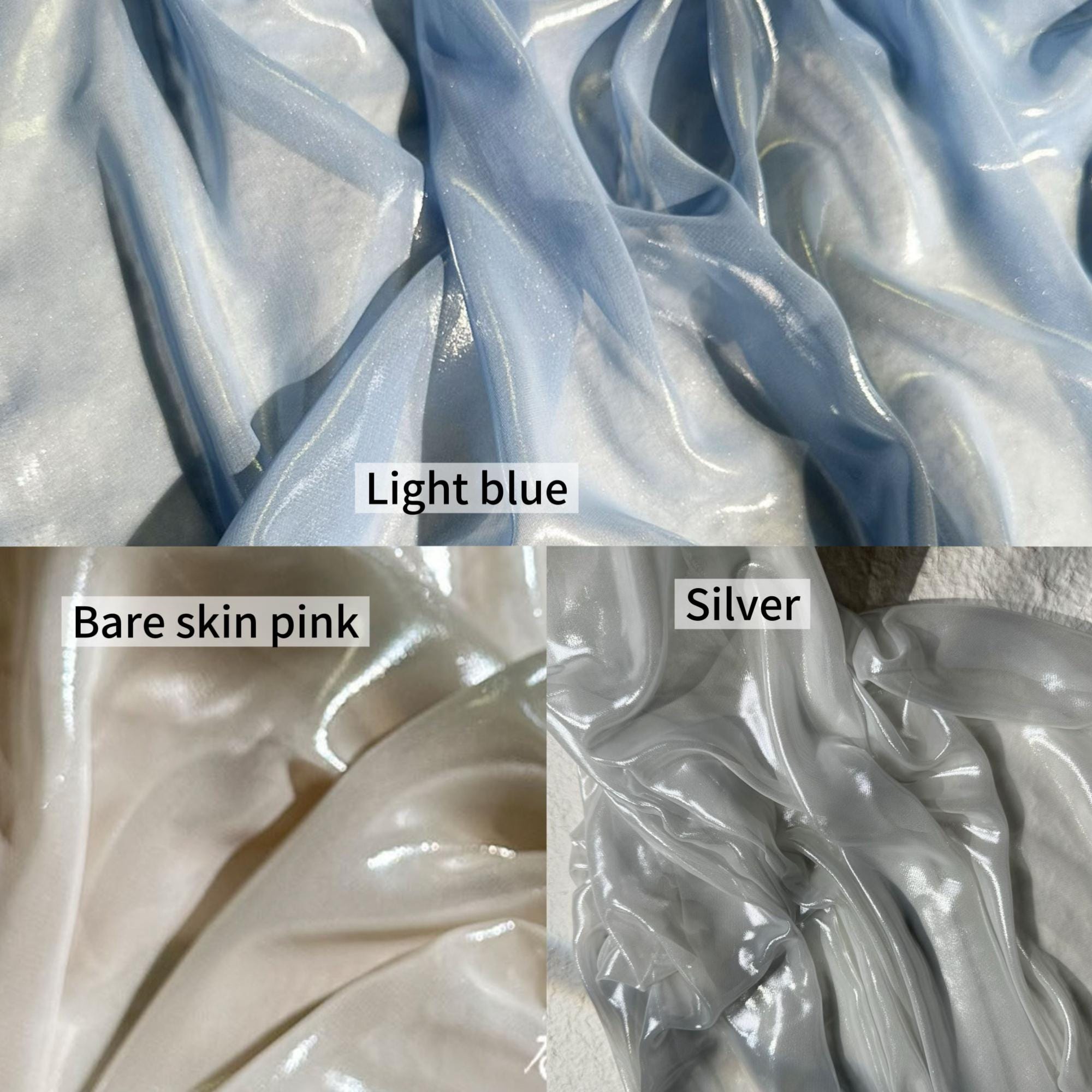 Pearl Luster Chiffon Fabric, Heavy Drape Evening Gown Material, Luxury ...