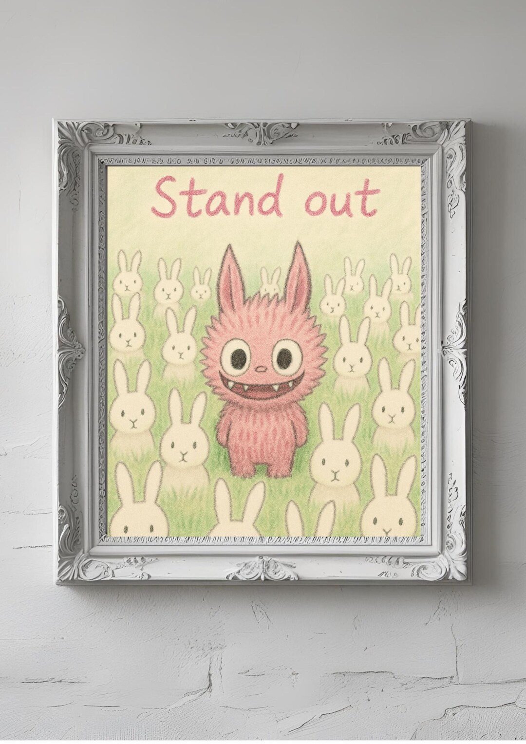 Labubu Inspired Poster, A4 Printable Digital Art, Trendy Art, Apartment ...