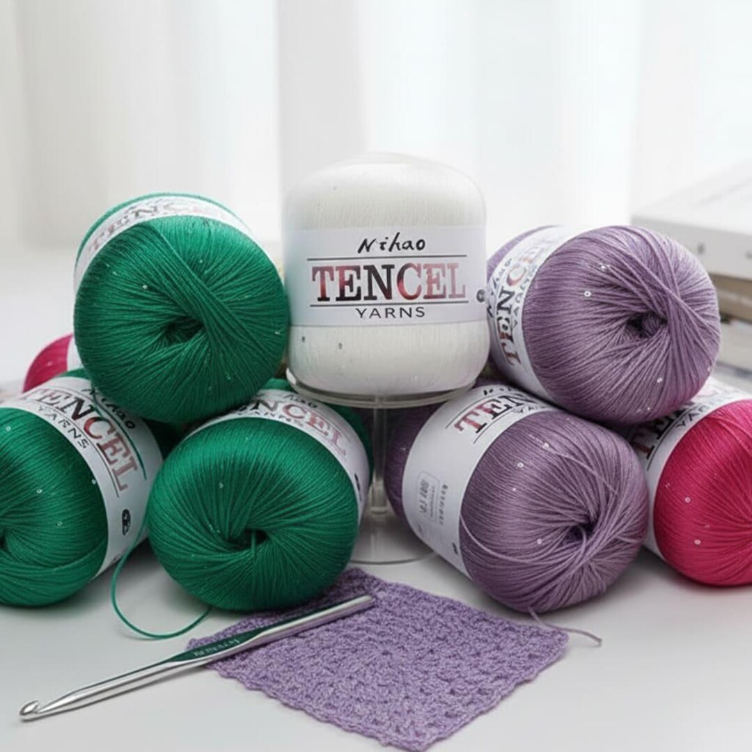 Tencel Sequin Lace Yarn, Silky-soft Baby Knitting Thread - Etsy