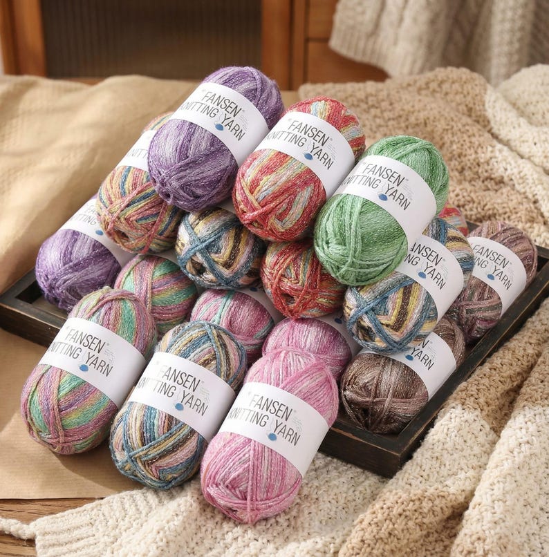 Gradient Variegated Cotton Yarn, Starry Glitter, 2.5mm Hollow Thread - Etsy