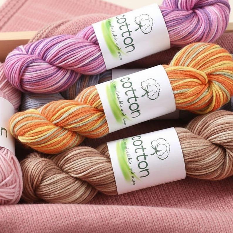 Rainbow Variegated Cotton Yarn, Gradient Crochet Knitting Thread - Etsy