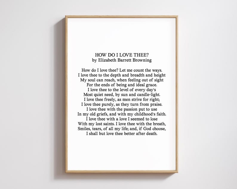 How Do I Love Thee by Elizabeth Barrett Browning, Sonnet 43, Poetry ...