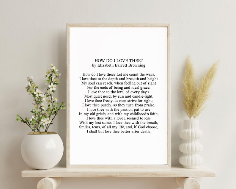 How Do I Love Thee by Elizabeth Barrett Browning, Sonnet 43, Poetry ...
