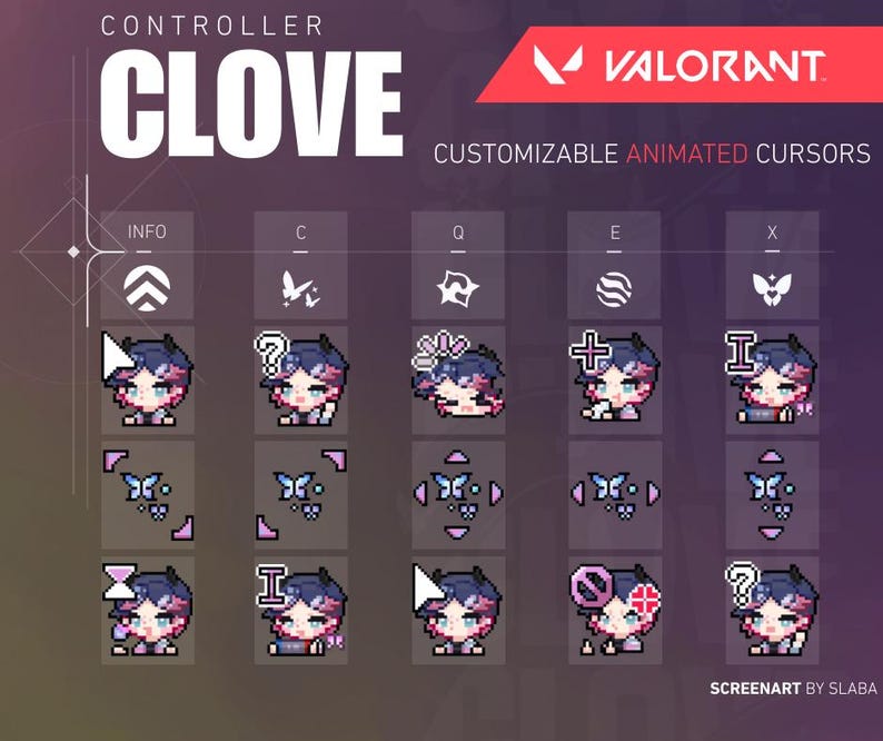 Valorant Clove Animated Cursor Set – Custom Pixel Art Mouse Pointer ...