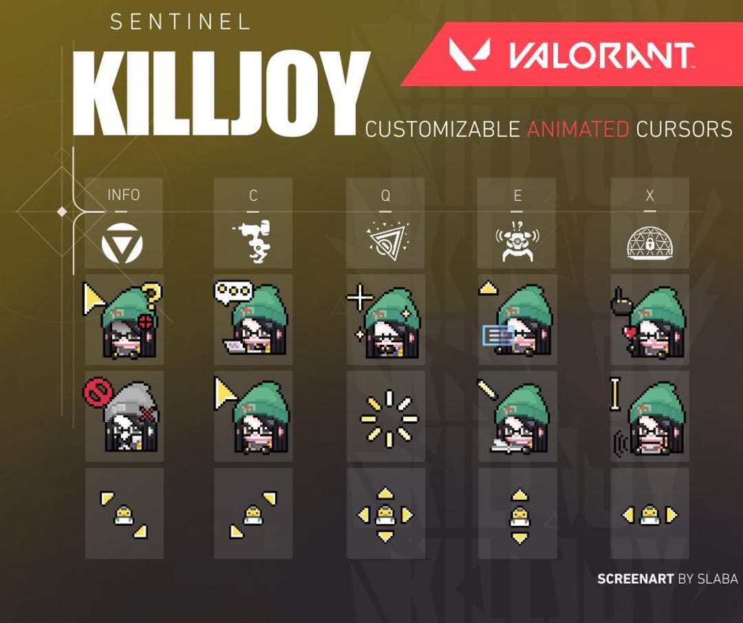 Valorant Killjoy Animated Cursor Set – Custom Pixel Art Mouse Pointer ...