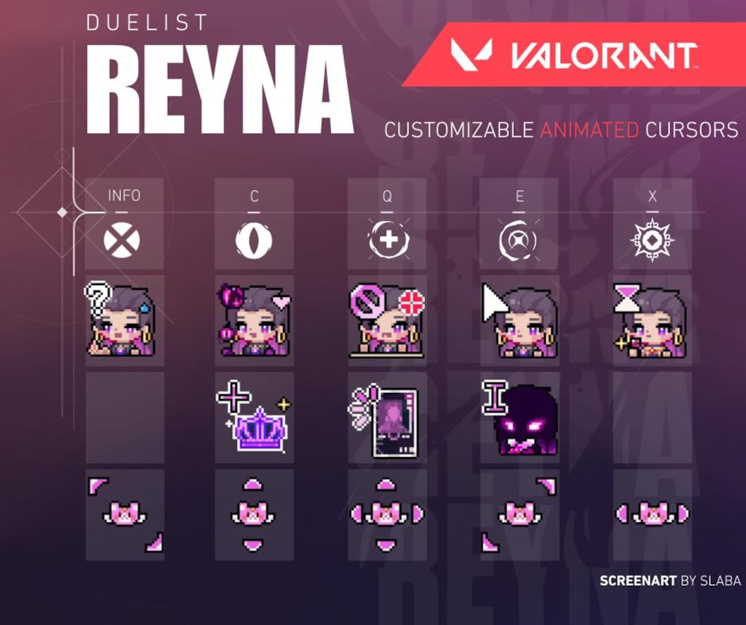 Valorant Reyna Animated Cursor Set – Custom Pixel Art (digital Download ...