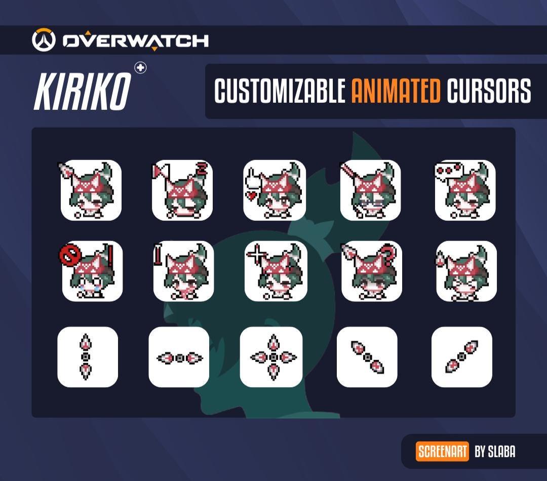 Kiriko Overwatch Animated Cursor Pack: Pixel Art Windows Theme (digital ...