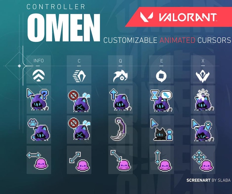 Valorant Omen Animated Cursor Set – Custom Pixel Art Mouse Pointer ...