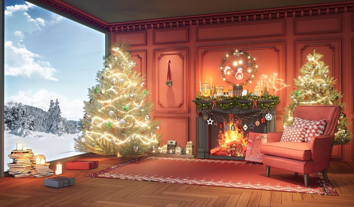 Animated Christmas Vtuber Stream Background Cozy Mega Pack With ...