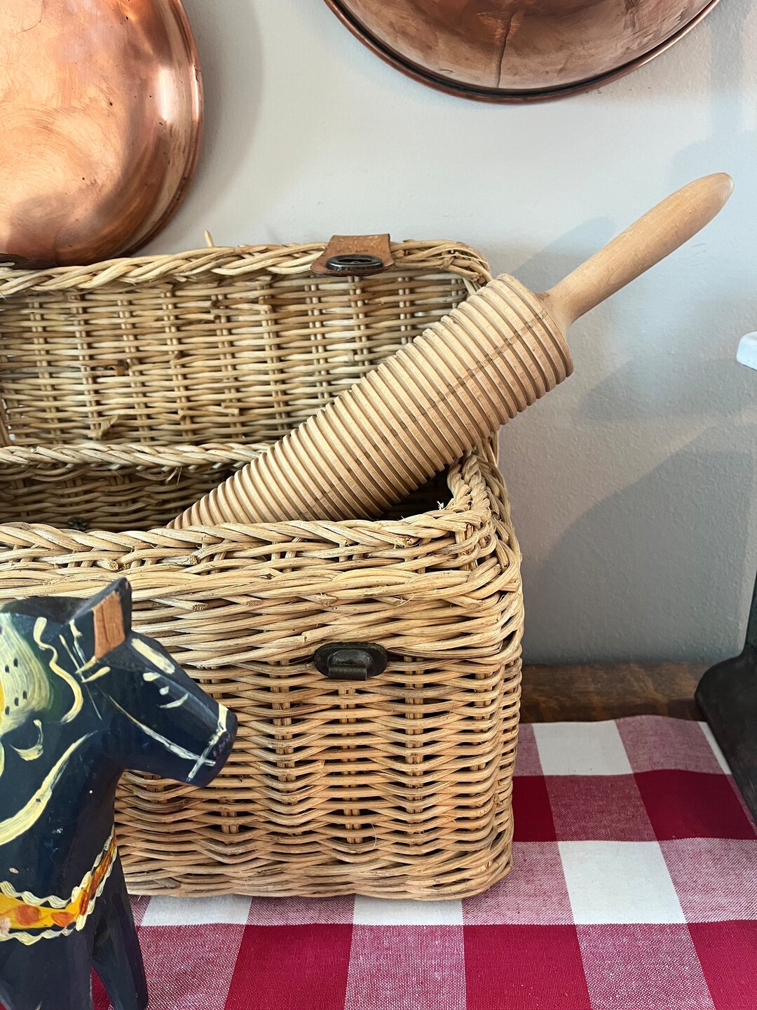 Vintage Norwegian Solid Wood Lefse Rolling Pin Scandinavian Holiday ...