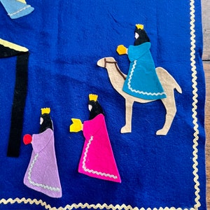 Vintage Felt Nativity Scene Banner Table Runner Christmas Wall Hanging ...