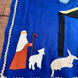 Vintage Felt Nativity Scene Banner Table Runner Christmas Wall Hanging ...