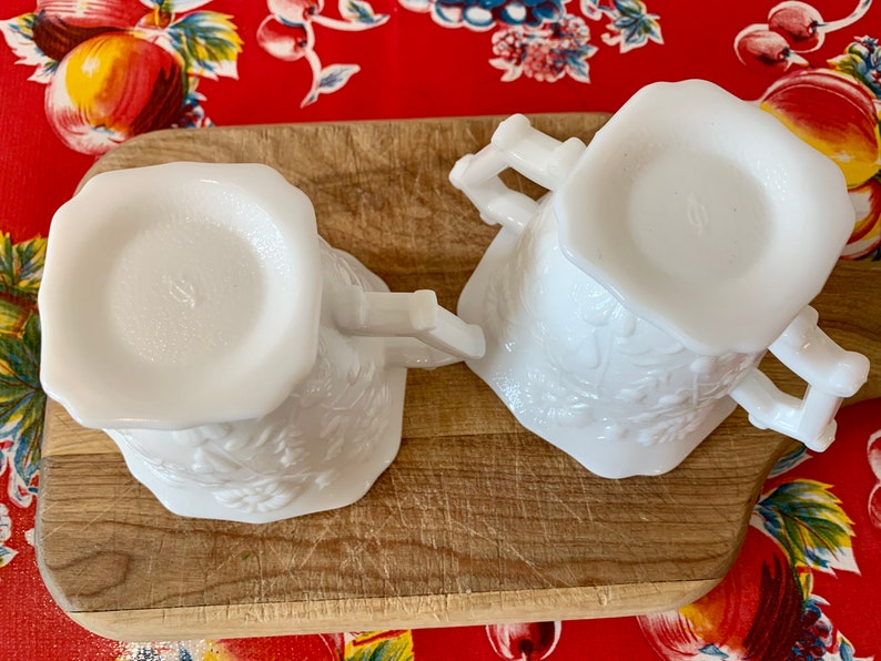 Vintage Imperial Glass Milk Glass Daisy Whimsy Cream and Sugar | Etsy