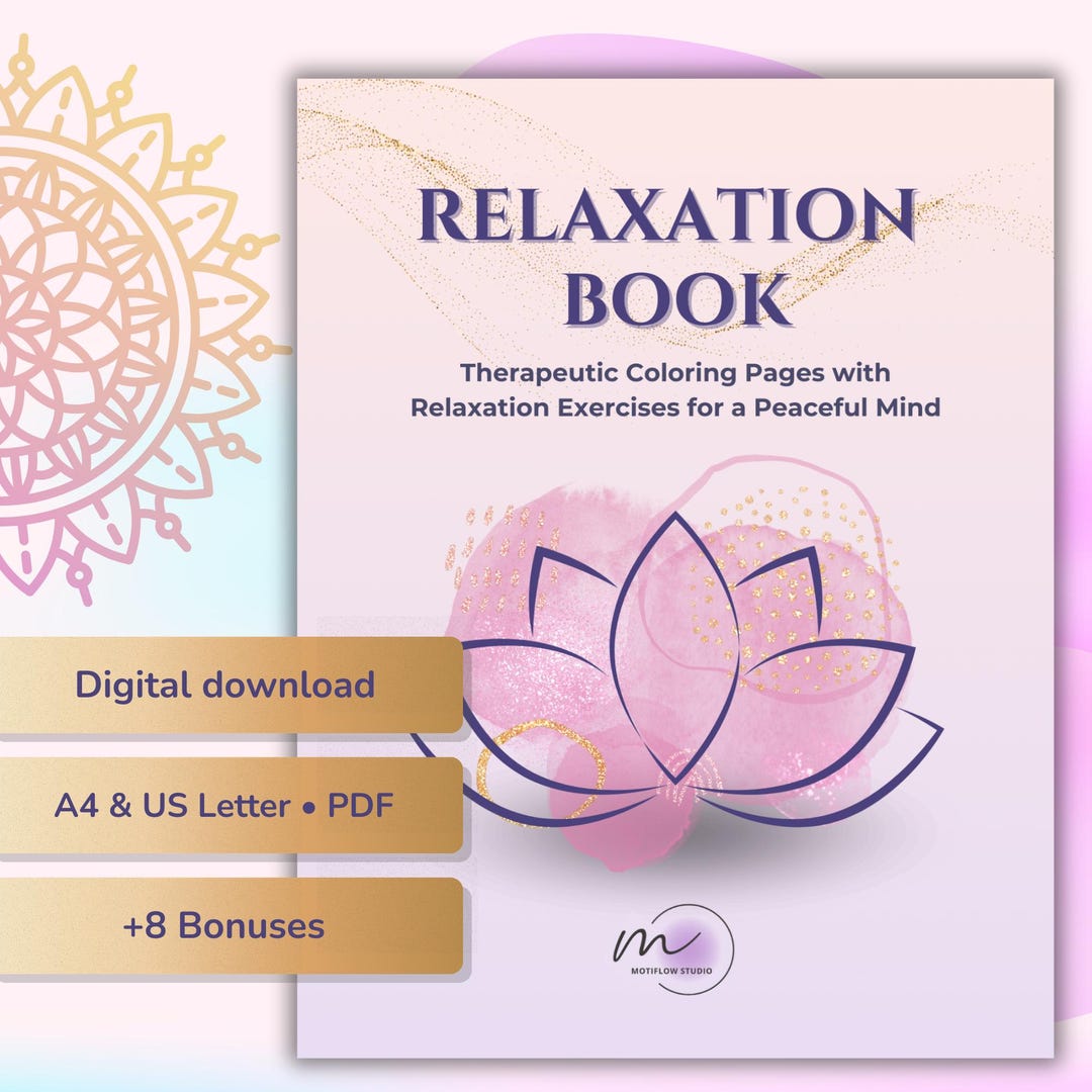 Coloring Pages for Adults With Relaxation Exercises (printable PDF • A4 ...