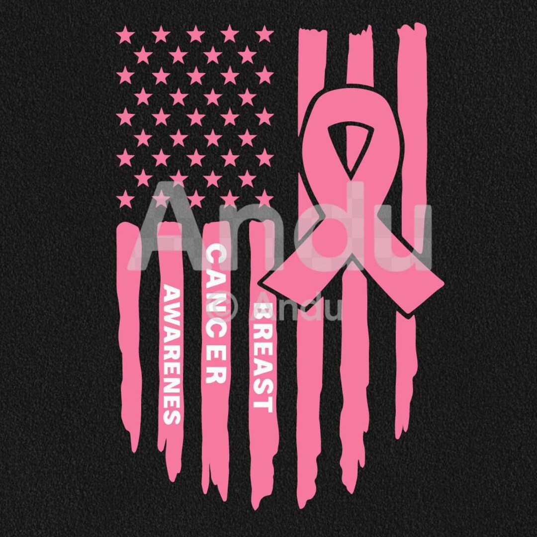 Breast Cancer Awareness Flag SVG, Breast Cancer America Flag Svg, Pink ...