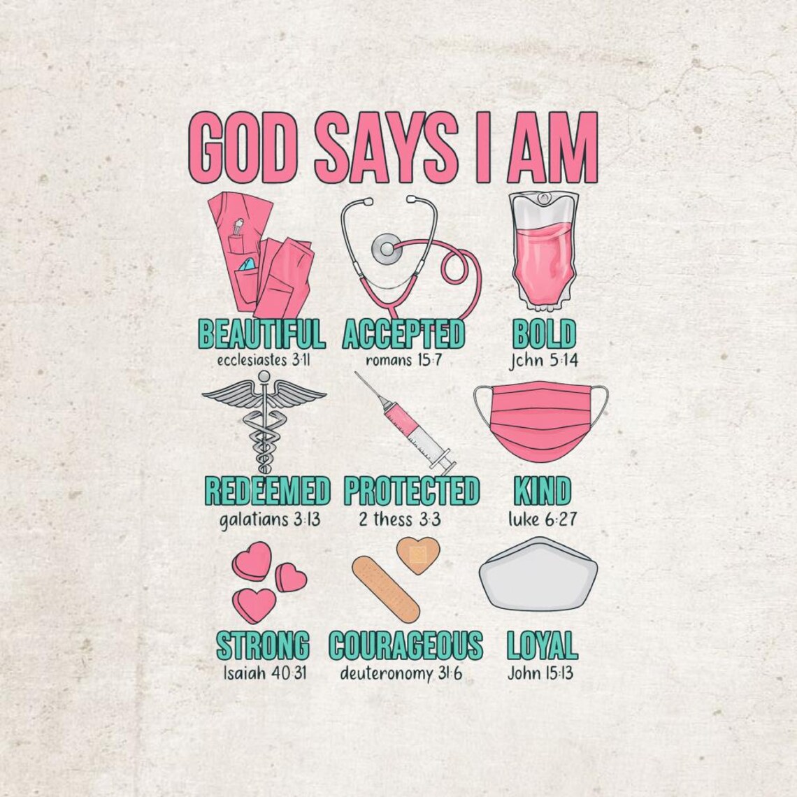 Nurse God Says I Am PNG: Christian Nurse Digital Art (300 DPI) - Etsy