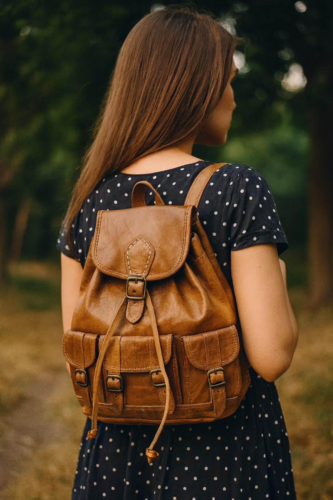 Handmade Moroccan Leather Backpack – Genuine Goat Leather Bag, Boho ...