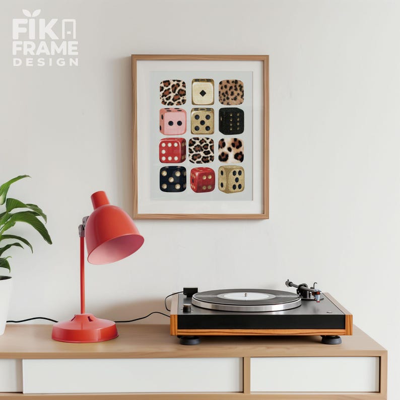 Leopard Print Dice Wall Art , Retro Casino Glam Poster , Trendy Game ...