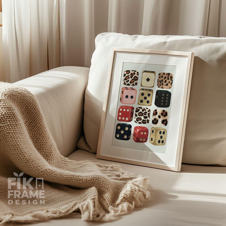 Leopard Print Dice Wall Art , Retro Casino Glam Poster , Trendy Game ...