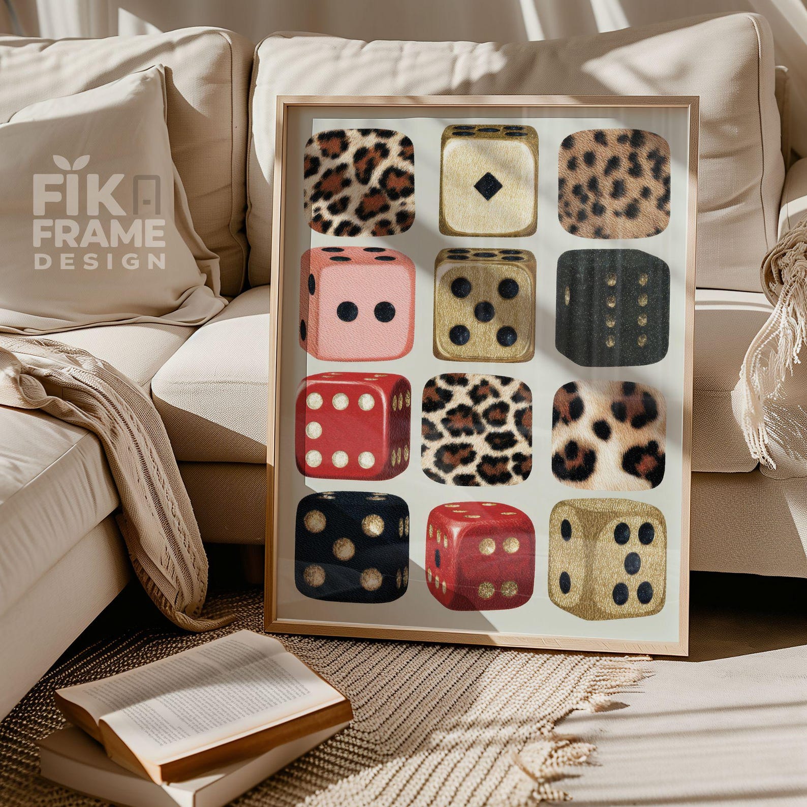 Leopard Print Dice Wall Art , Retro Casino Glam Poster , Trendy Game ...
