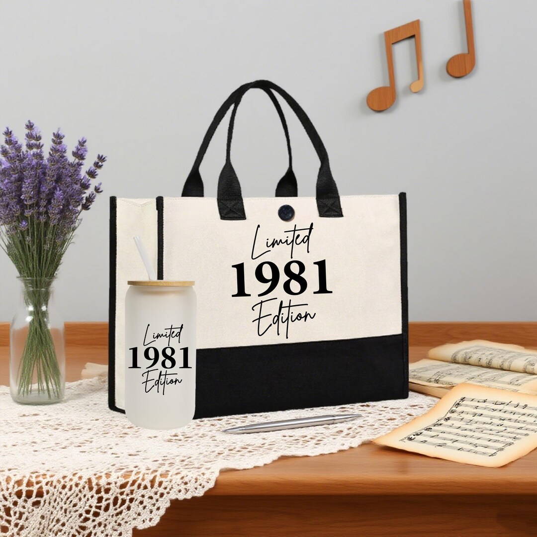 Limited Edition Birthday 1981 Cotton Canvas Tote Bag 44th Birthday Gift ...