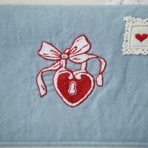 Hand Embroidered Love Letter Envelopes, Personalized Fabric Keepsake ...