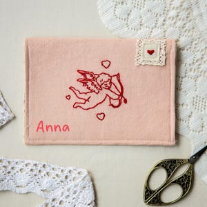 Hand Embroidered Love Letter Envelopes, Personalized Fabric Keepsake ...