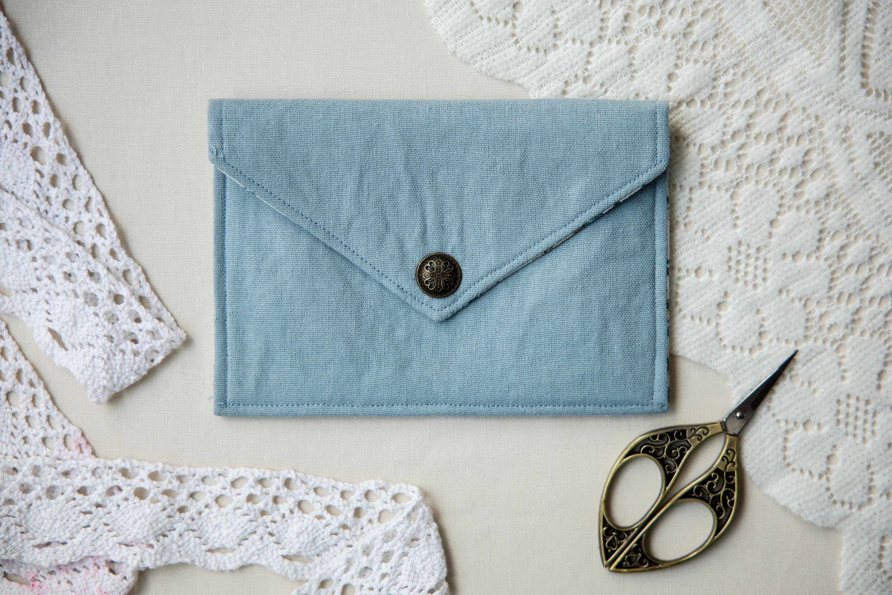 Hand Embroidered Love Letter Envelopes, Personalized Fabric Keepsake ...
