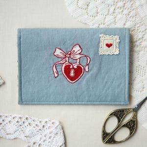Hand Embroidered Love Letter Envelopes, Personalized Fabric Keepsake ...
