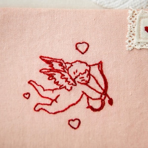 Hand Embroidered Love Letter Envelopes, Personalized Fabric Keepsake ...