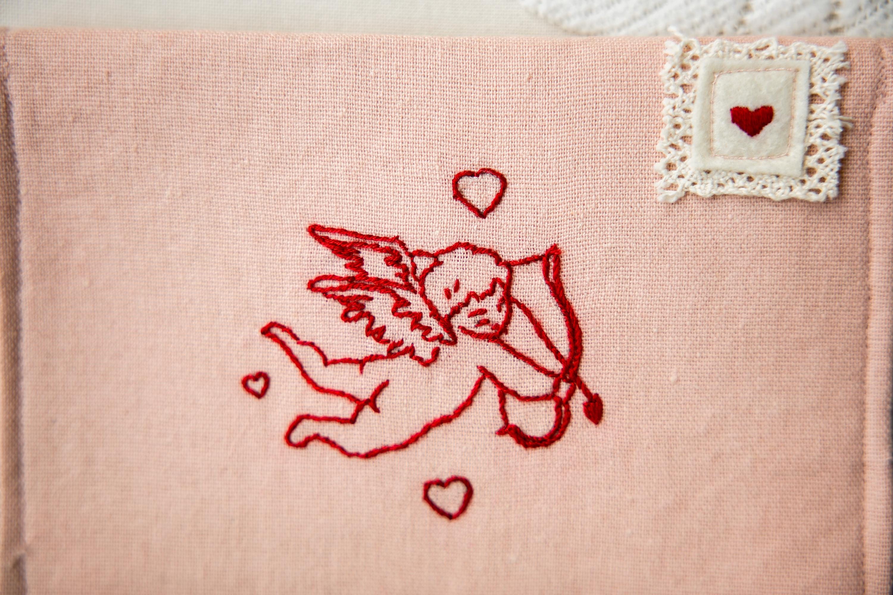 Hand Embroidered Love Letter Envelopes, Personalized Fabric Keepsake ...