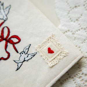 Hand Embroidered Love Letter Envelopes, Personalized Fabric Keepsake ...