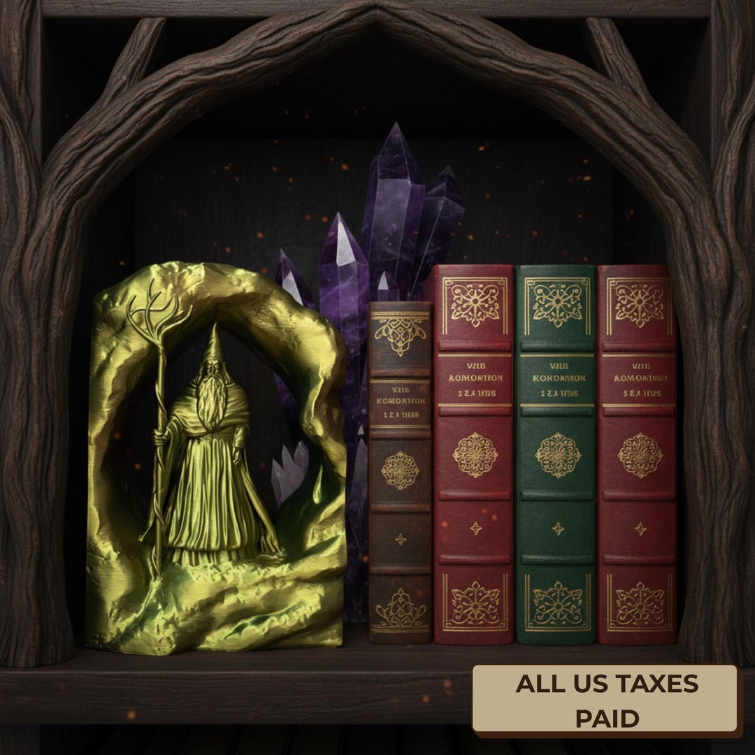 3D Printed Book Nook Bookshelf Insert Wizard Fantasy Magical Reading ...