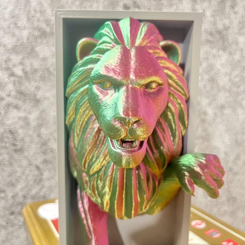 3D Book Nooks Lioness Statue, 3D Printed Library Booknook Shelf ...