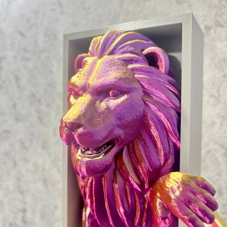 3D Book Nooks Lioness Statue, 3D Printed Library Booknook Shelf ...