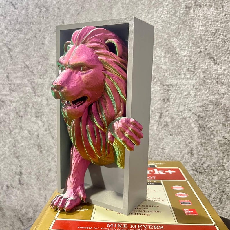 3D Book Nooks Lioness Statue, 3D Printed Library Booknook Shelf ...