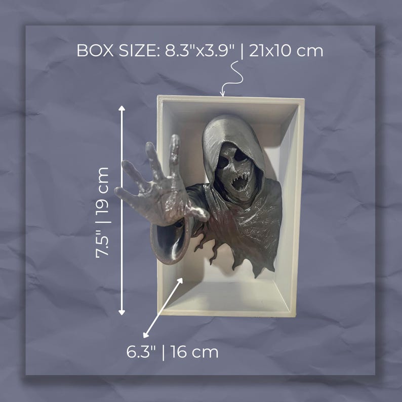 3D Printed Book Nook Ghost Haunted Bookshelf Insert Creepy Gothic Decor ...