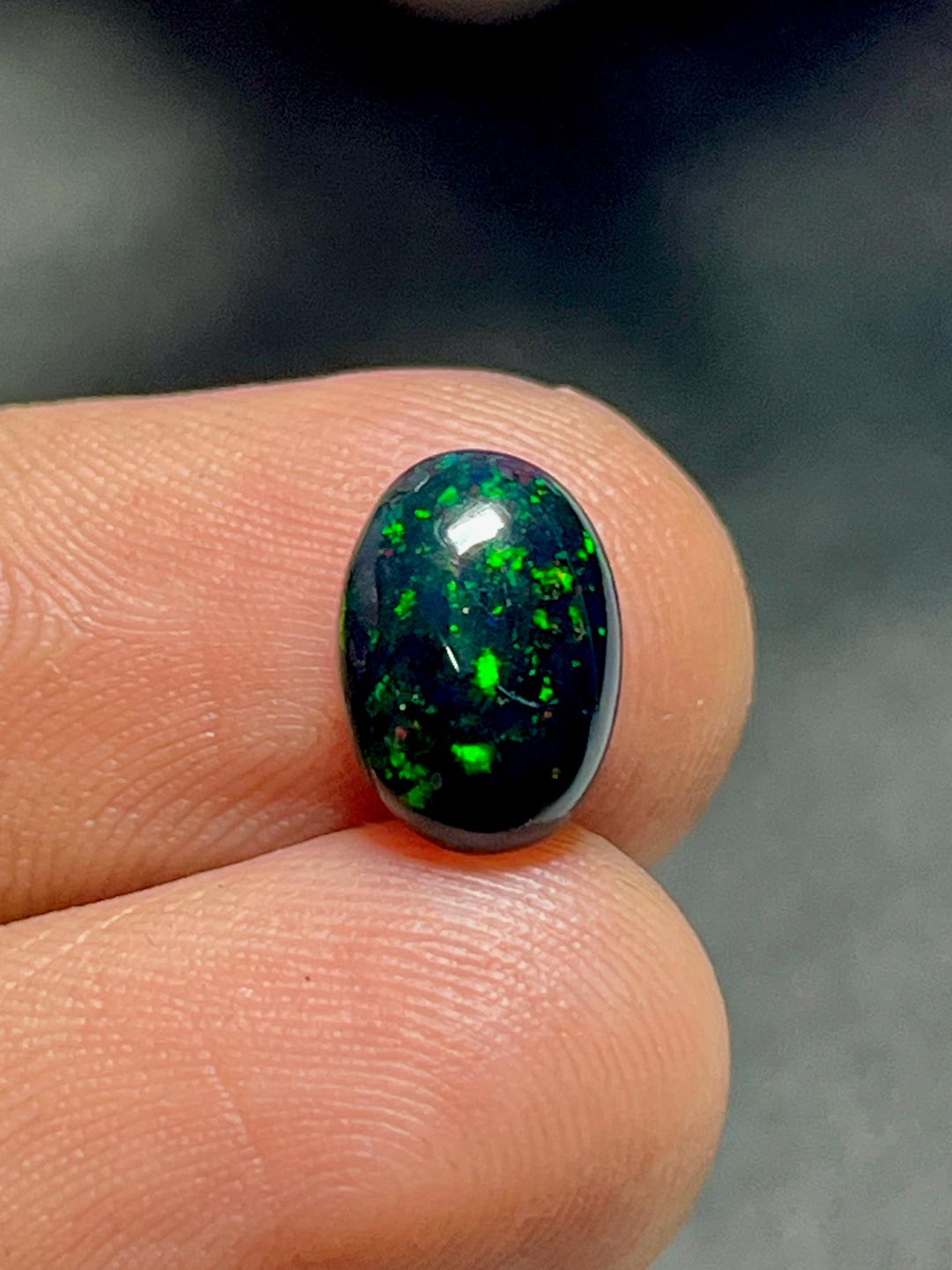 Ethiopian Black Opal Cabochon: Multi-fire Gemstone, 11x7.80mm - Etsy
