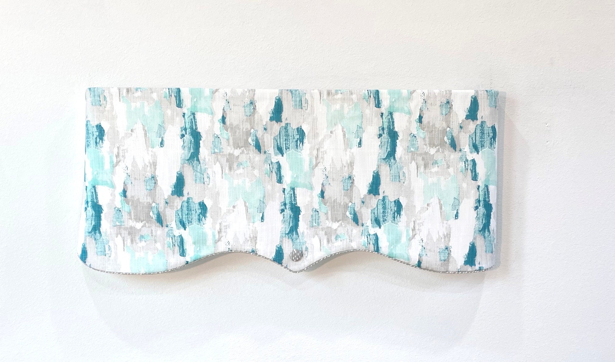 Blue White Gray Window Valance Cornice Cording Cotton Slub Home Decor ...
