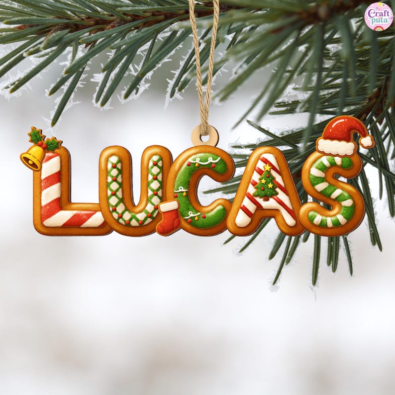 Personalized Gingerbread Alphabet Ornament: Custom Kids Name Letter ...